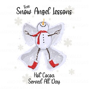 Snow Angel Printable, Snow Angel Snowman Print, PNG, JPG, Sublimation ...