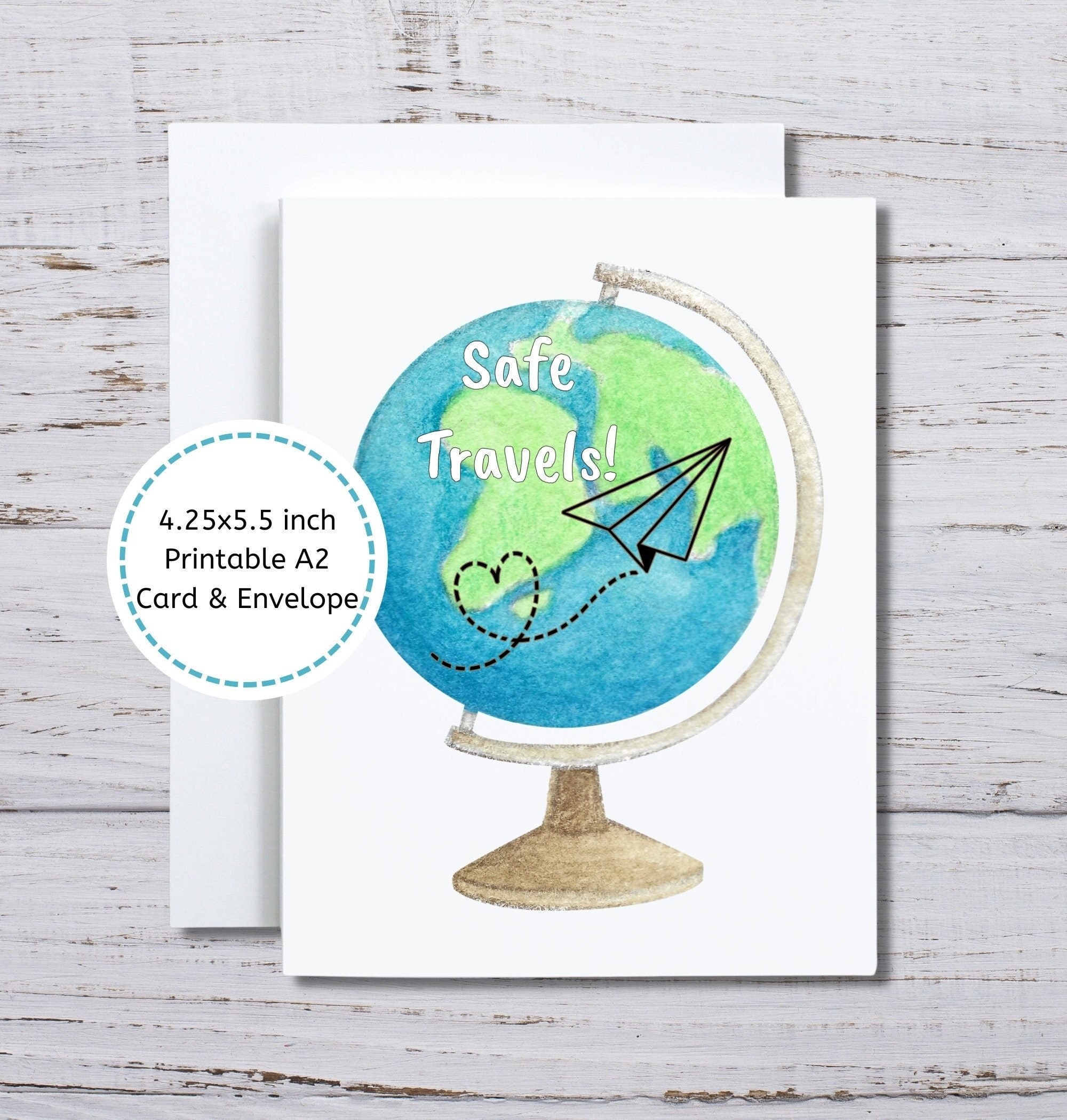 Safe Travels Gift, Bon Voyage Card, Farewell Card to Print, Missionary ...