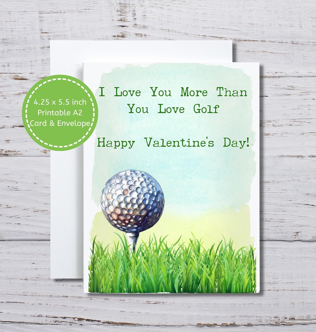Golf Valentine, Printable Valentine, for Him, for Husband, for ...