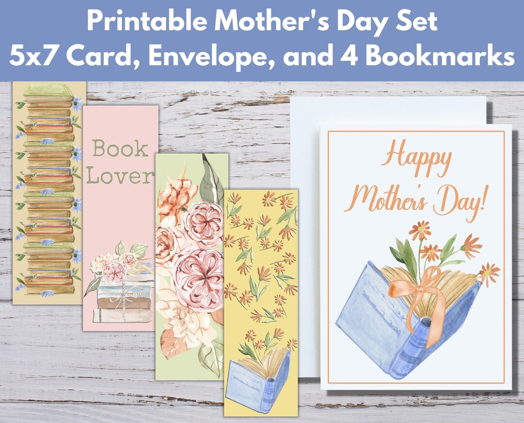 Printable Mothers Day Bookmarks, Printable Mothers Day Card, Mothers ...