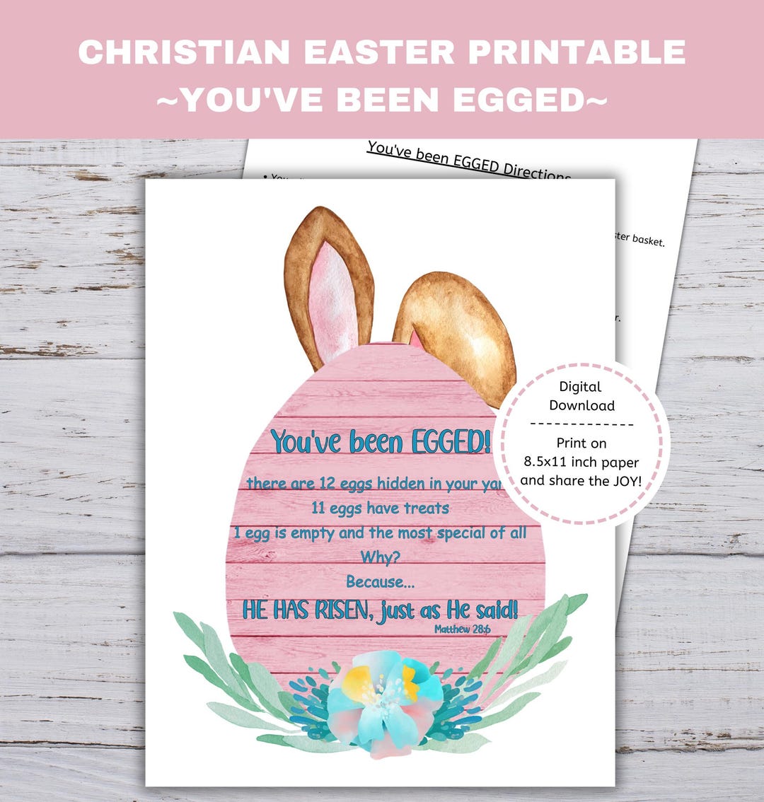 You've Been Egged, Christian Printable, Matthew 28:6, Egged Game ...