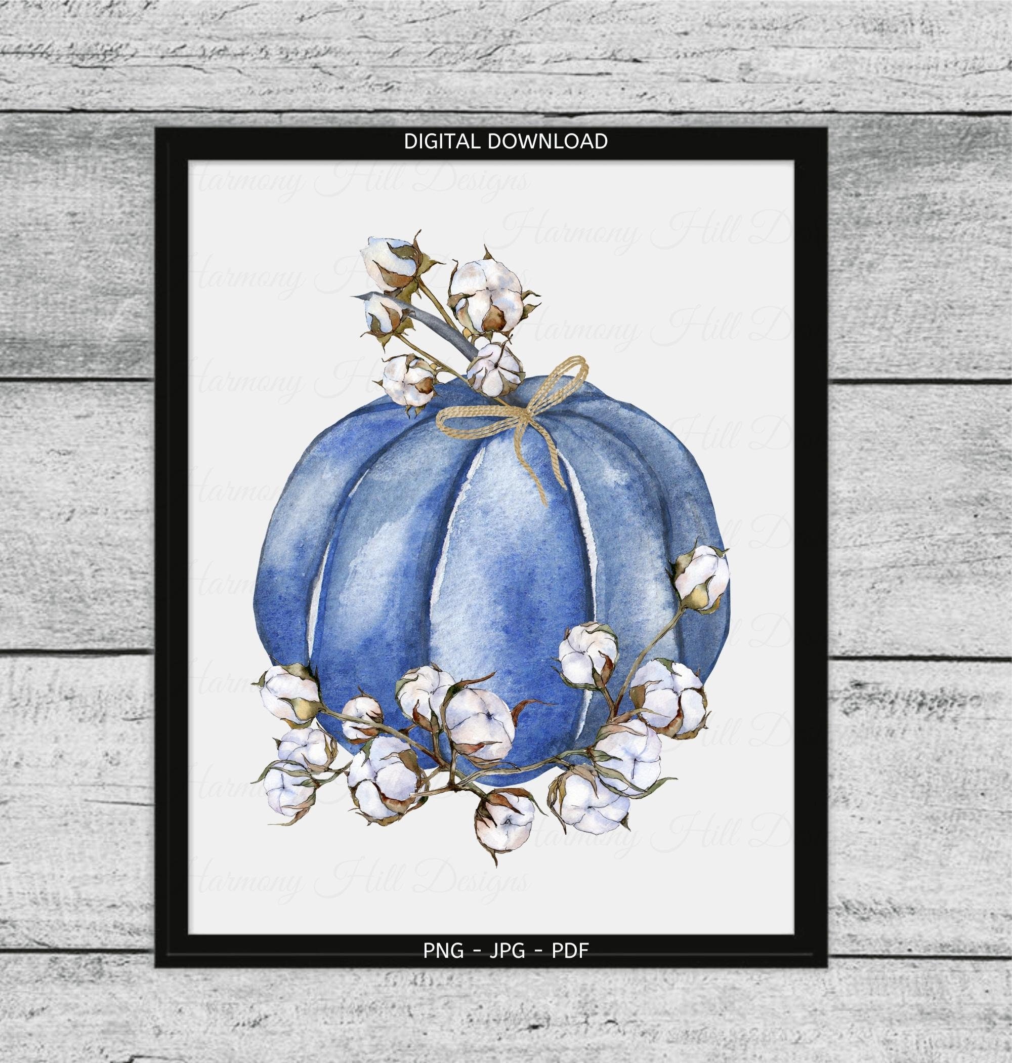 Blue Pumpkin Printable Blue Pumpkin Design Blue Pumpkin - Etsy
