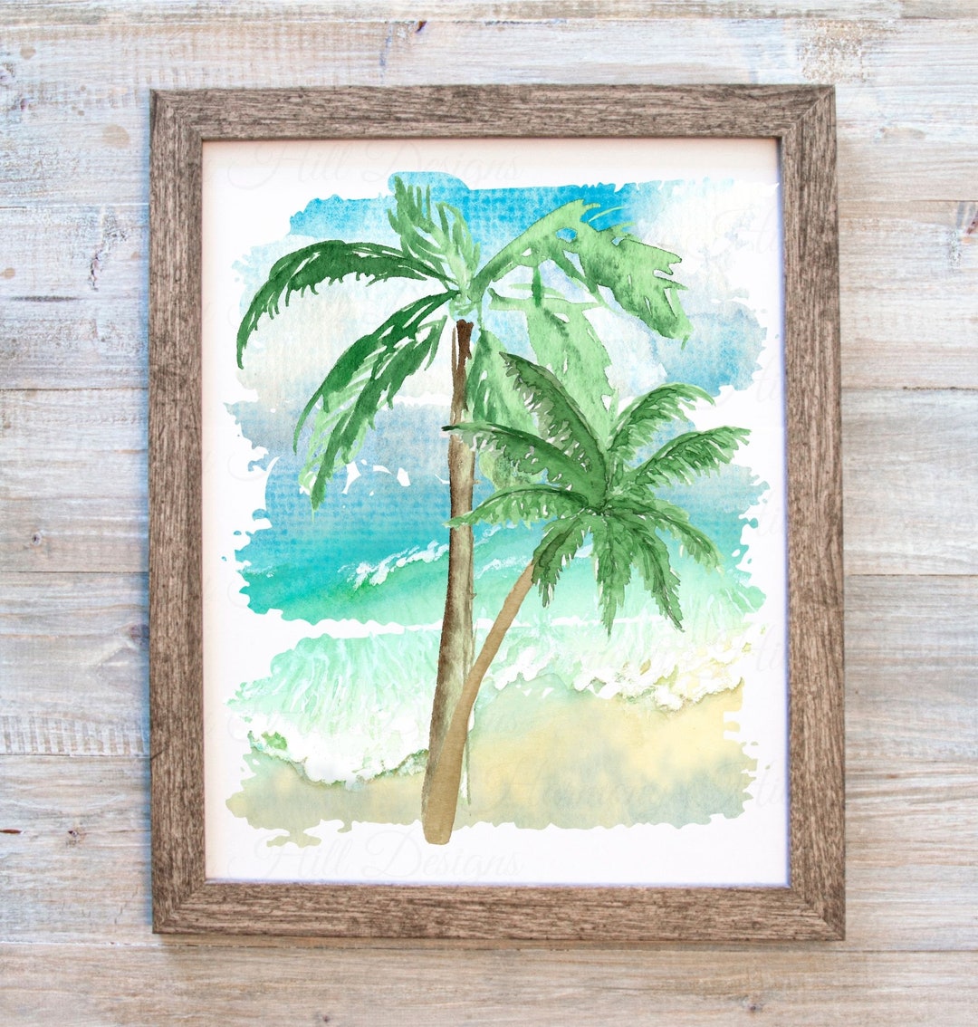 Beach Printable, Beach Design, Beach Sublimation, Palm Trees Wall Art ...