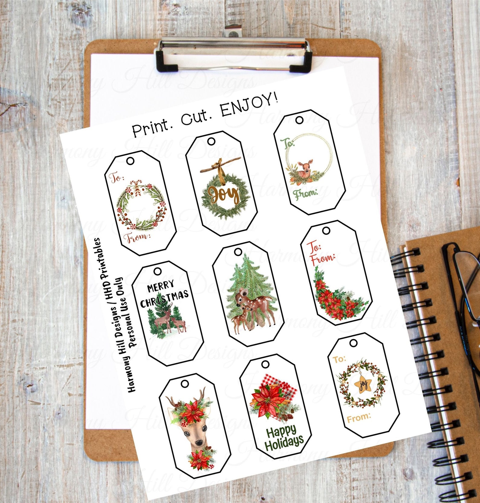 DIY Gift Tags, Printable Gift Tags, Ready to Print Tag, Gift Tag Set ...