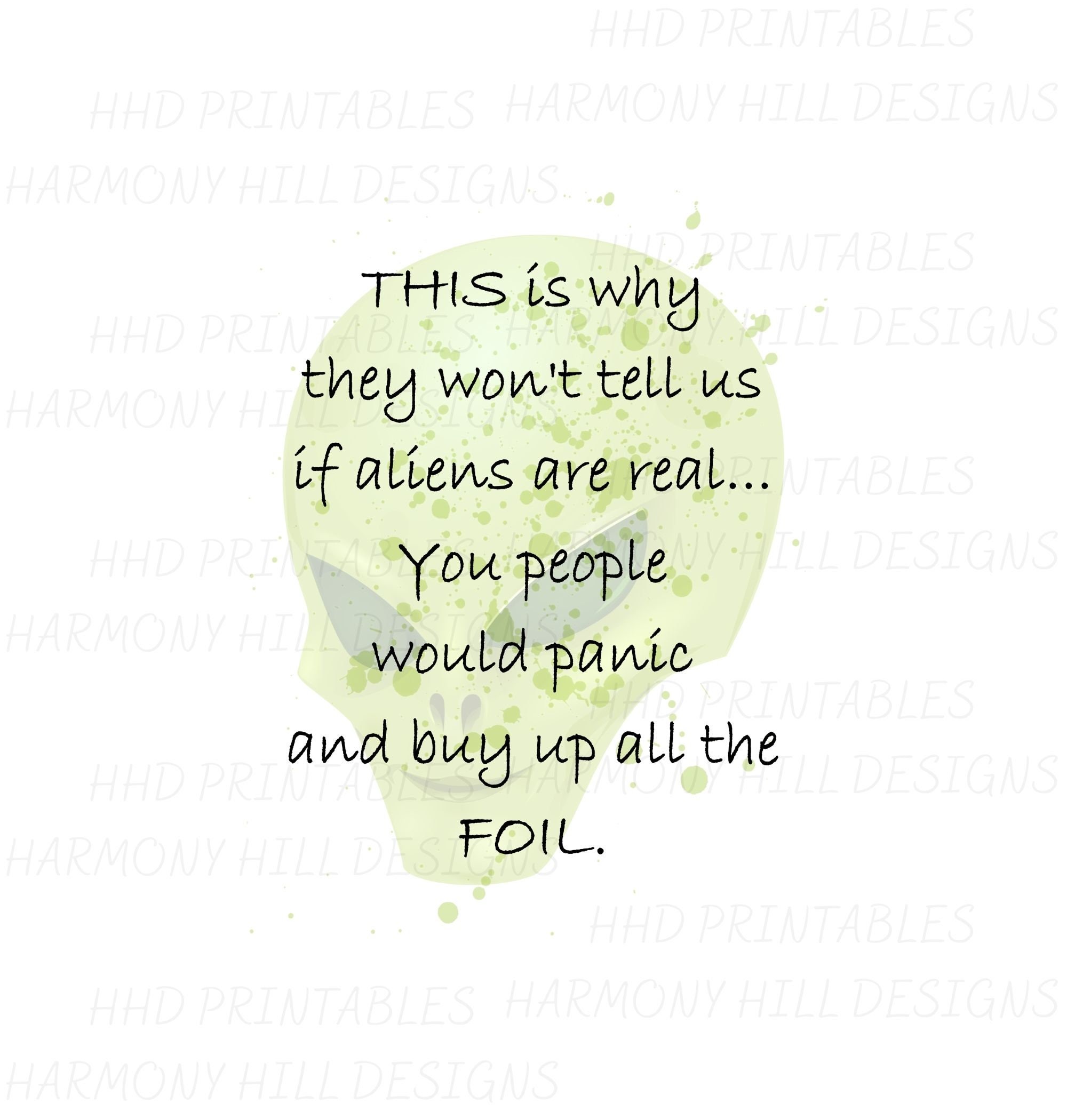 Alien Printable Alien Print PNG JPG Sublimation Funny - Etsy