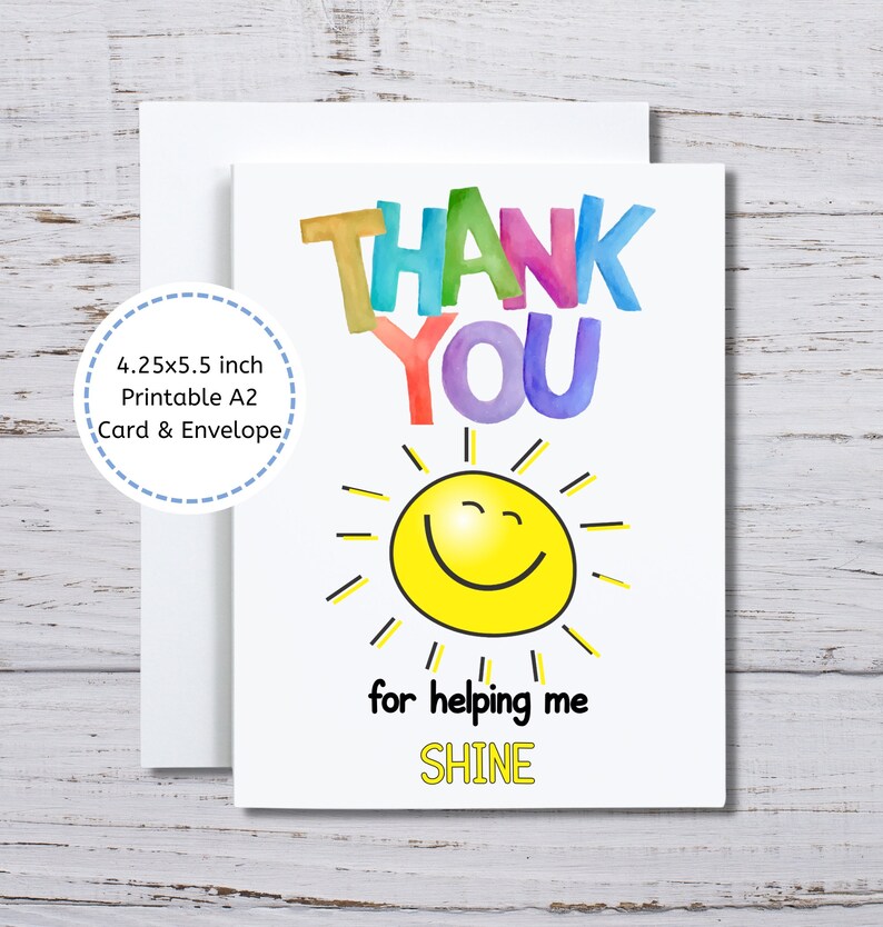 Teacher Thank You Card Teacher Appreciation Gift End of Year - Etsy