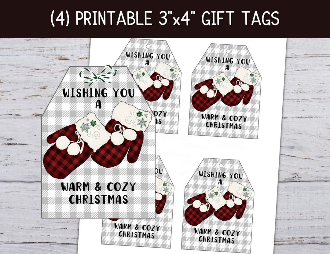 Wishing You a Warm and Cozy Christmas Gift Tags, Printable Christmas ...