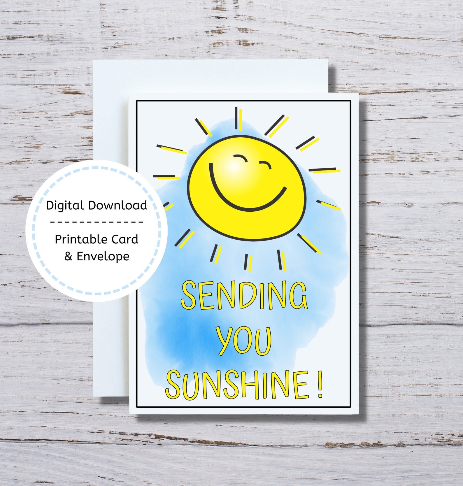 Sending You Sunshine Card, Printable Sunshine Card, Sending You ...