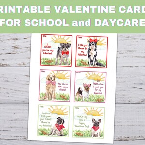 Dogs Valentine Cards, Printable Dog Valentine Cards, Classroom ...
