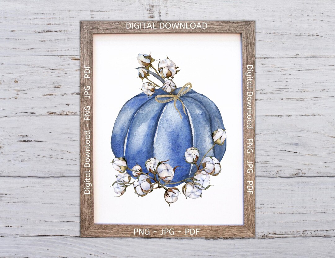 Blue Pumpkin Printable, Blue Pumpkin Design, Blue Pumpkin Sublimation ...