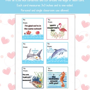 Ocean Valentine's Day Cards, Valentines for School, Printable Valentine ...