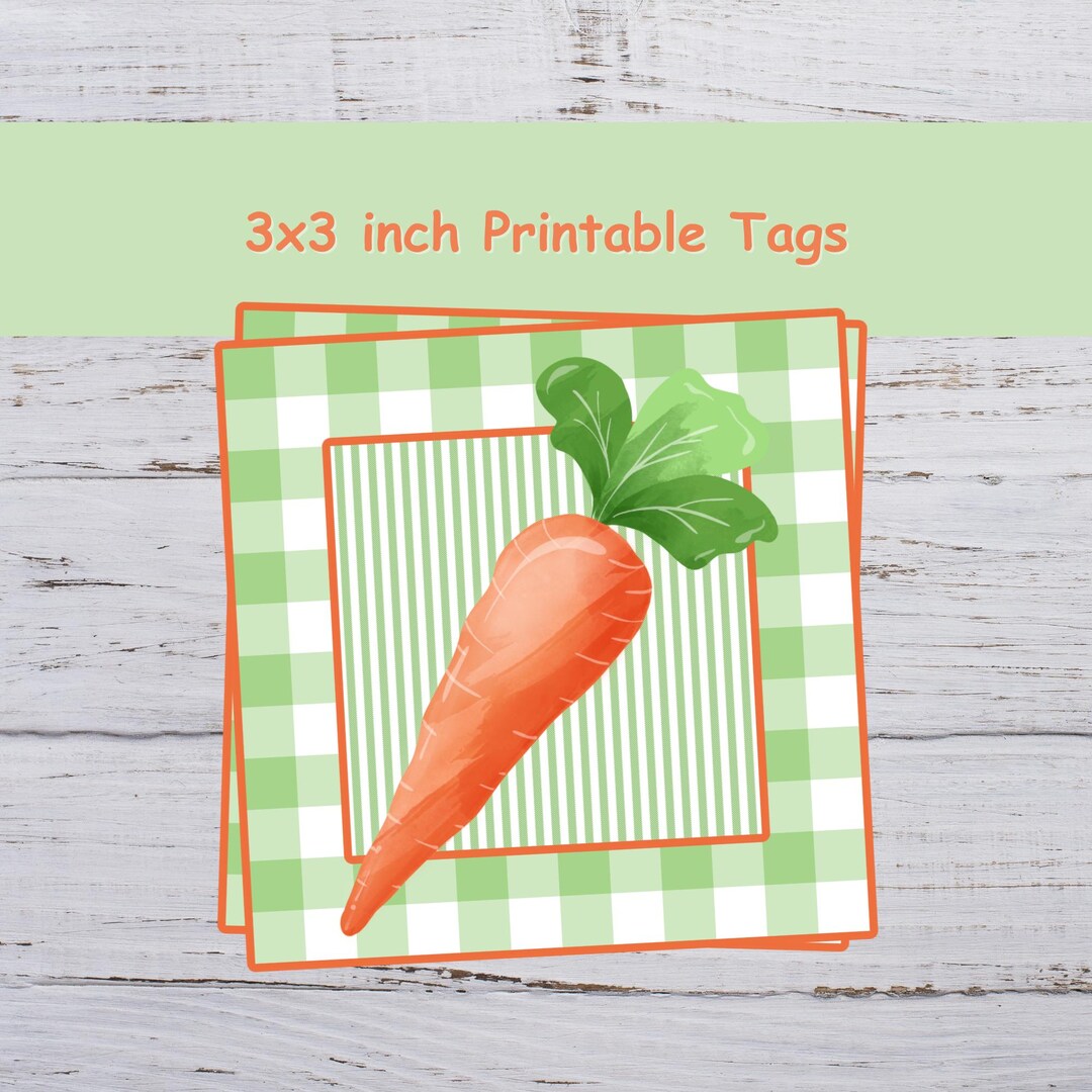 Carrot Tags, Printable Carrot Tags, Gift Tags, Easter Tags, Favor Tag ...
