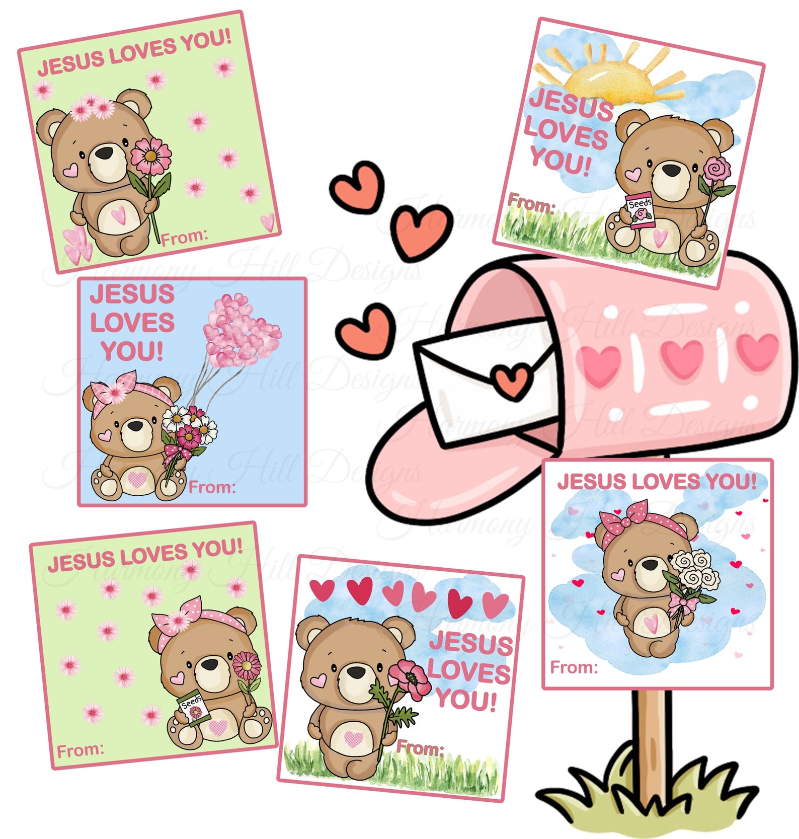 Jesus Loves You Valentines, Christian Kids Valentine, Printable ...