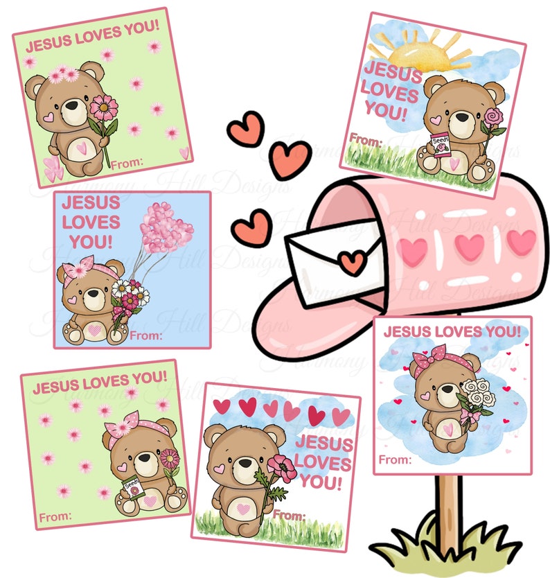 Jesus Loves You Valentines, Christian Kids Valentine, Printable ...