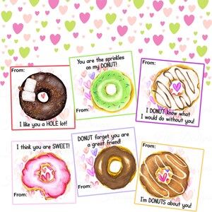 Donut Valentine Cards, Printable Donut Valentines, Printable Valentine ...