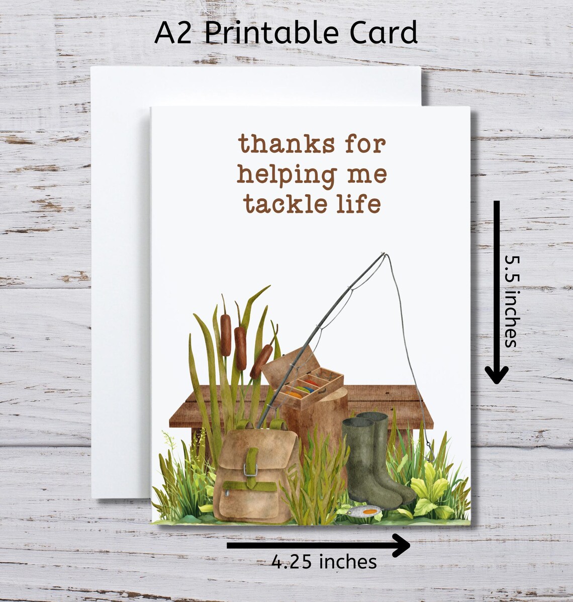 Fishing Theme Card, Fisherman Card For, Father's Day, Thank You, His ...