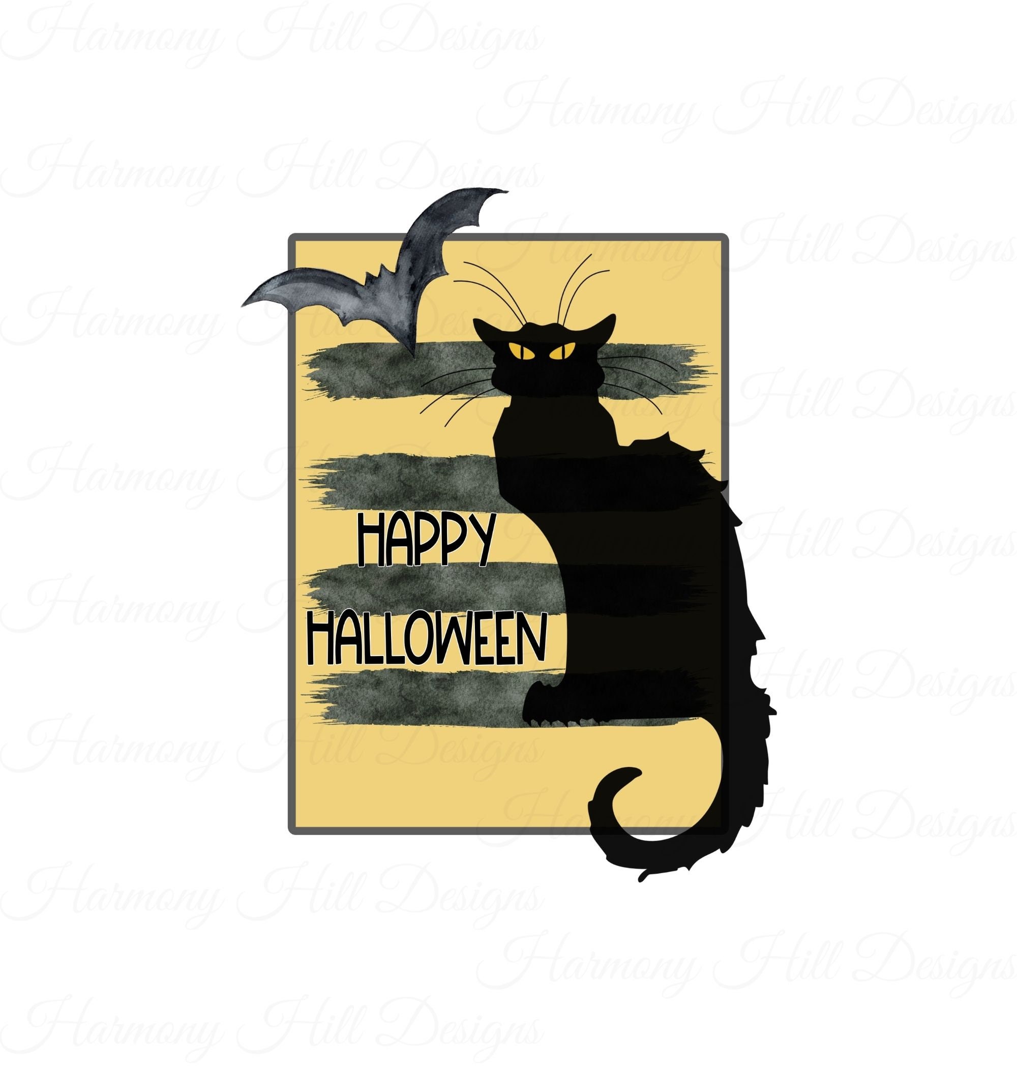 Halloween Cat Printable Halloween Cat Design Halloween Cat - Etsy