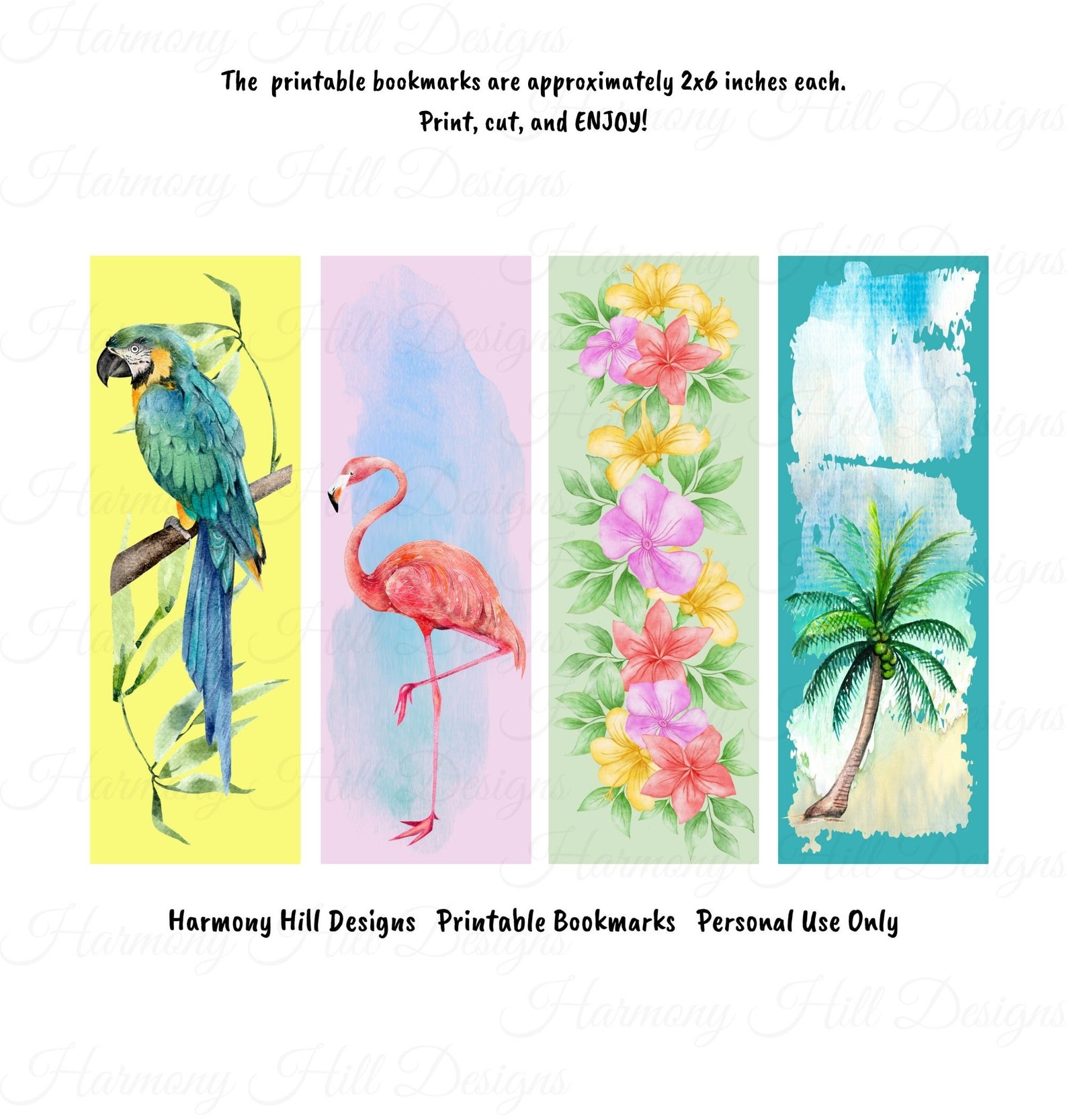 Tropical Bookmarks Ready to Print Bookmarks Printable - Etsy