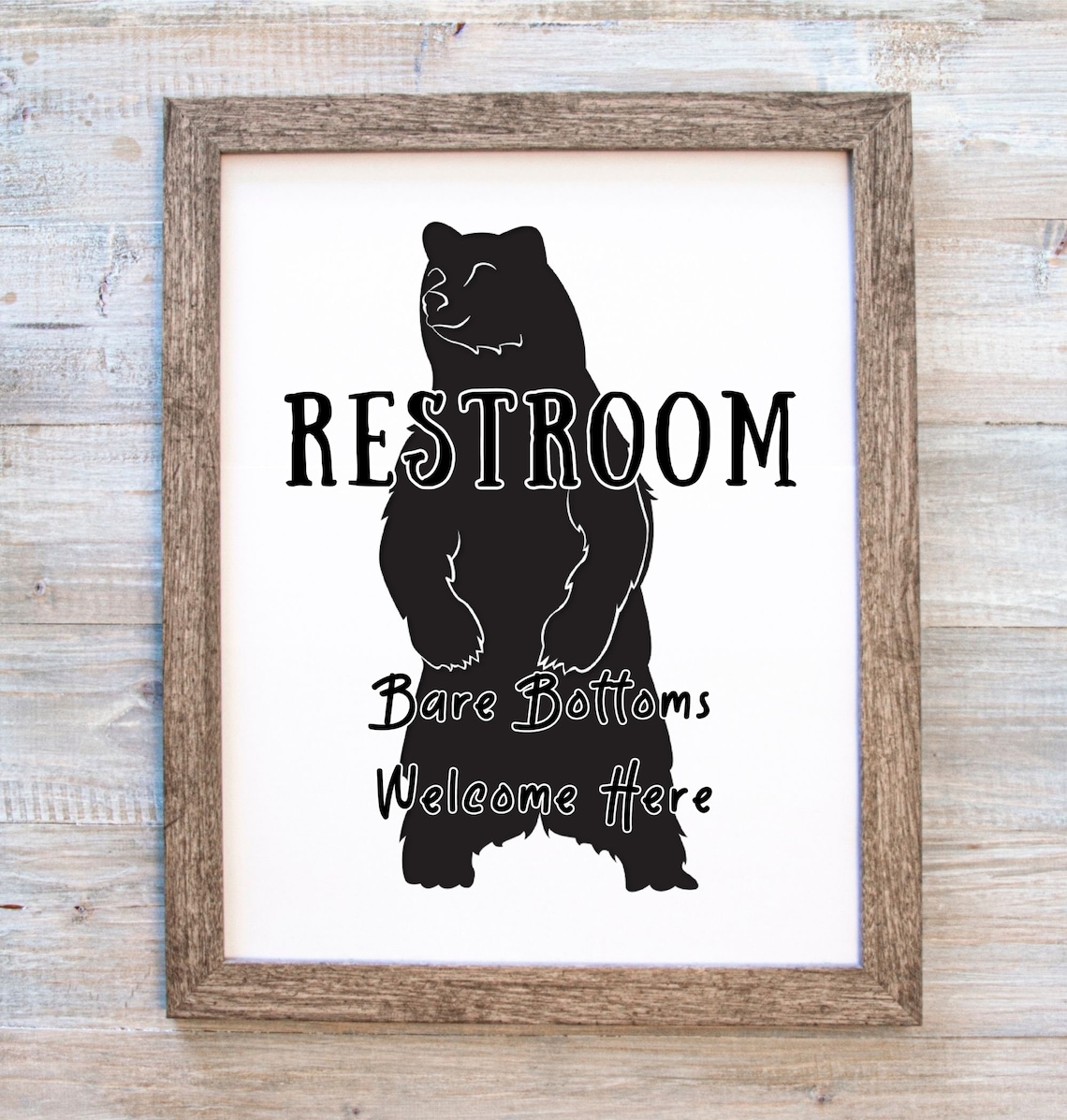 Funny Bathroom Printable, Bathroom Humor, Bear Wall Art, Restroom Bear ...