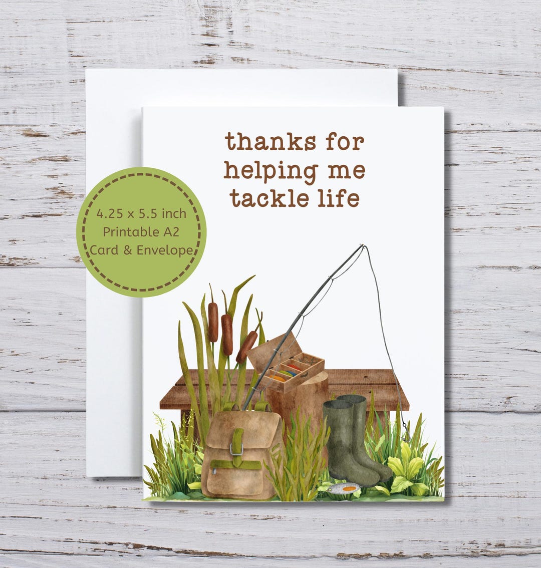 Fishing Theme Card, Fisherman Card For, Father's Day, Thank You, His ...