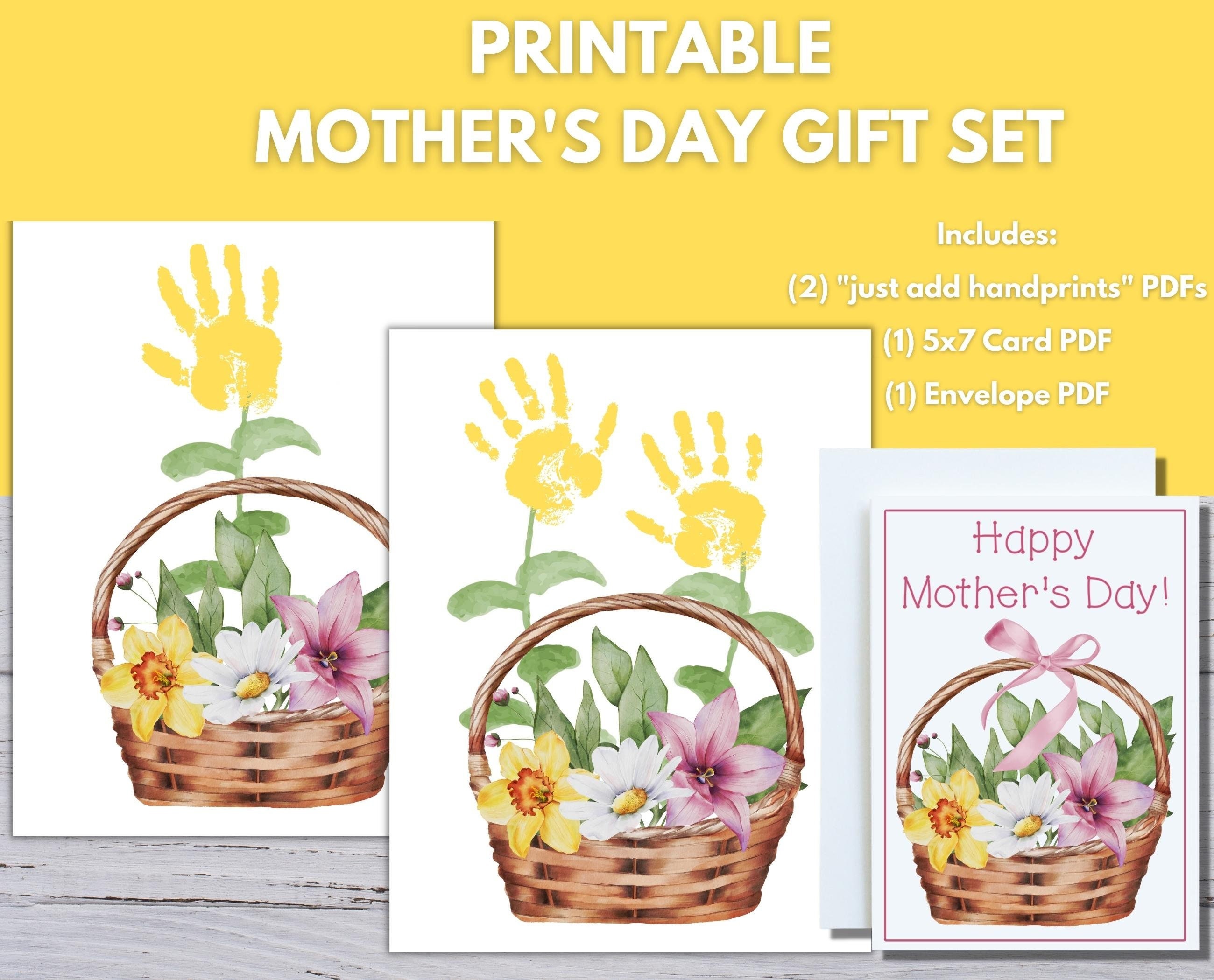Mothers Day Handprint Printable, Printable Mothers Day Card, Mothers ...