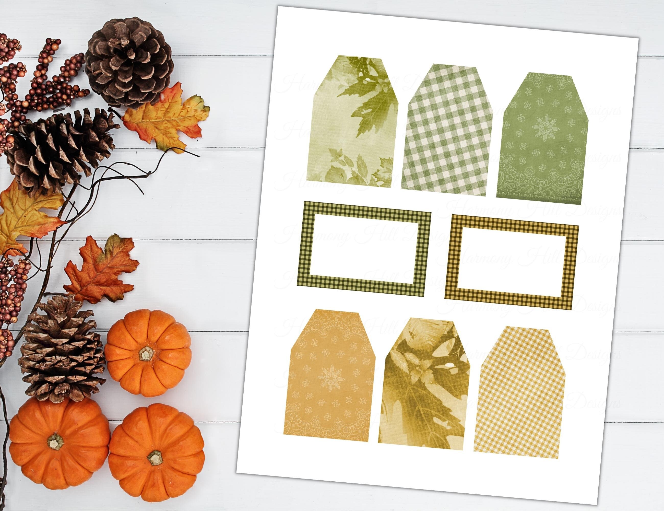 Fall Themed Tags, Fall Gift Tags, Fall Junk Journal Clipart, Fall ...