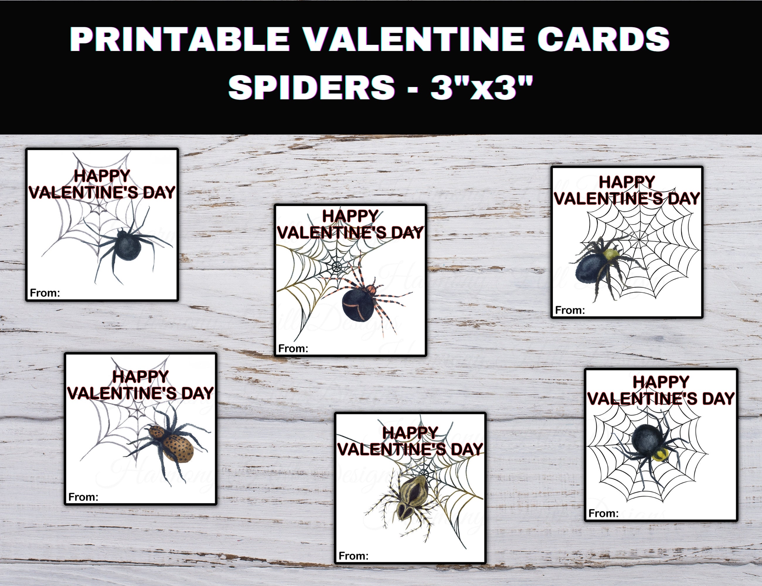 Spiders Valentine Cards, Printable Spiders Valentines, Printable ...