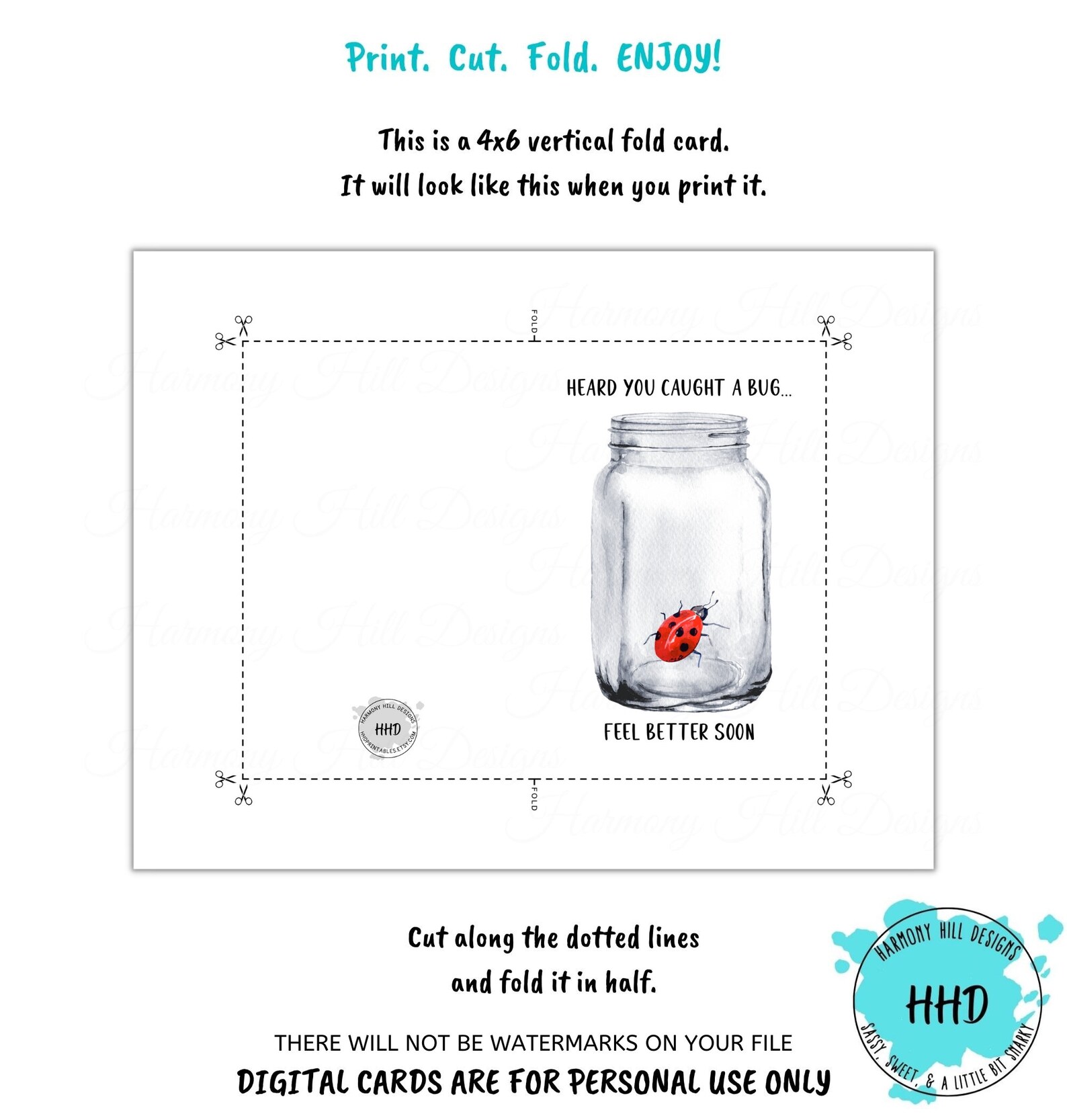 Get Well Card, Printable Feel Better Card, Funny Get Well Card, Heard ...