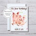 Pig Birthday Card, Printable Card, Funny Pig Card, Pig Printable Card ...