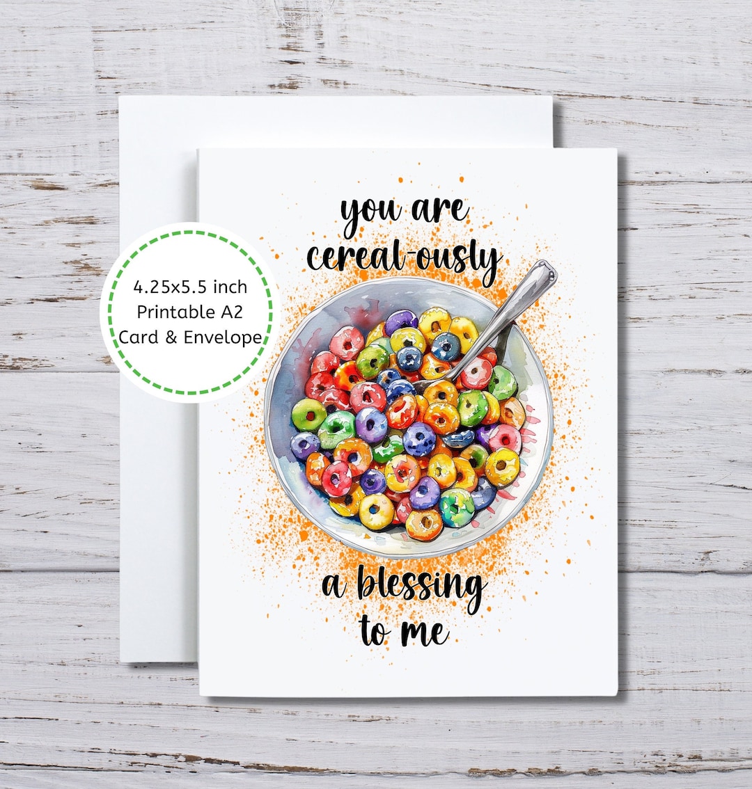 You Are A Blessing Card, Funny Cereal Card, Blessing Card For, for Her ...