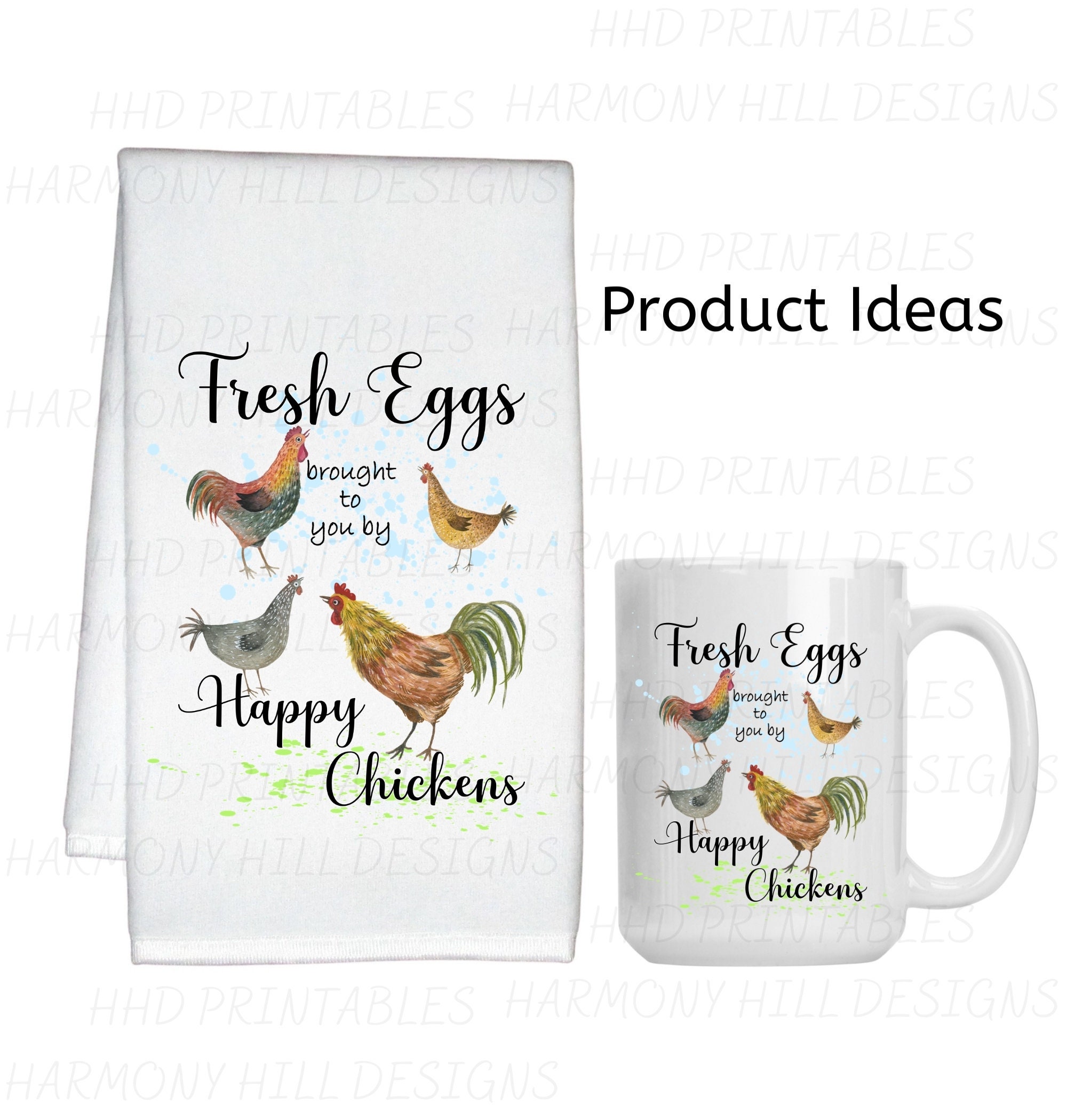 Chickens Print, Chickens Printable, Chickens Sublimation, Chickens Wall ...