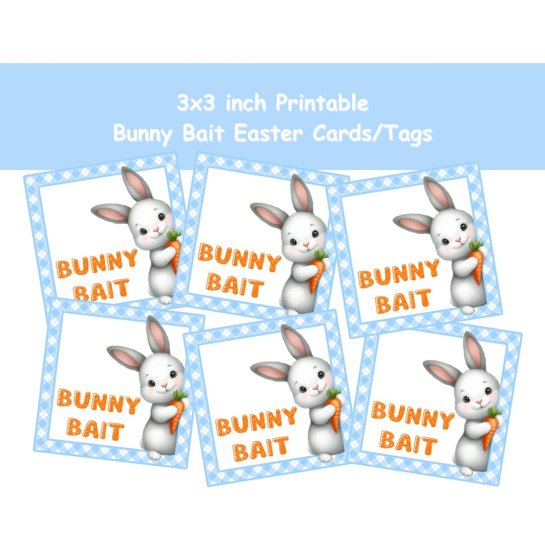 Bunny Bait Tags, Printable Easter Tags, Bunny Bait, Easter Cards for ...