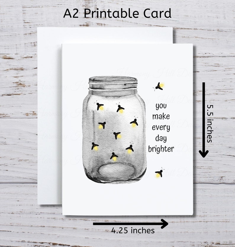 Firefly Card, Lightning Bug Card, You Make Every Day Brighter ...