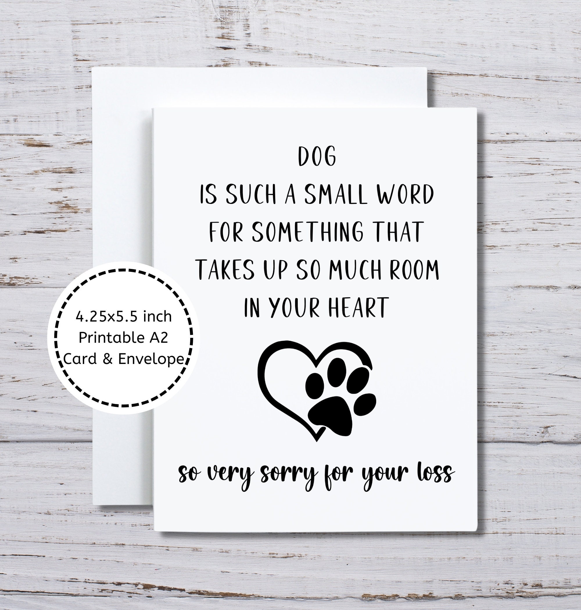 Dog Sympathy Card, Loss of Dog Card, Dog Sorry for Your Loss Printable ...