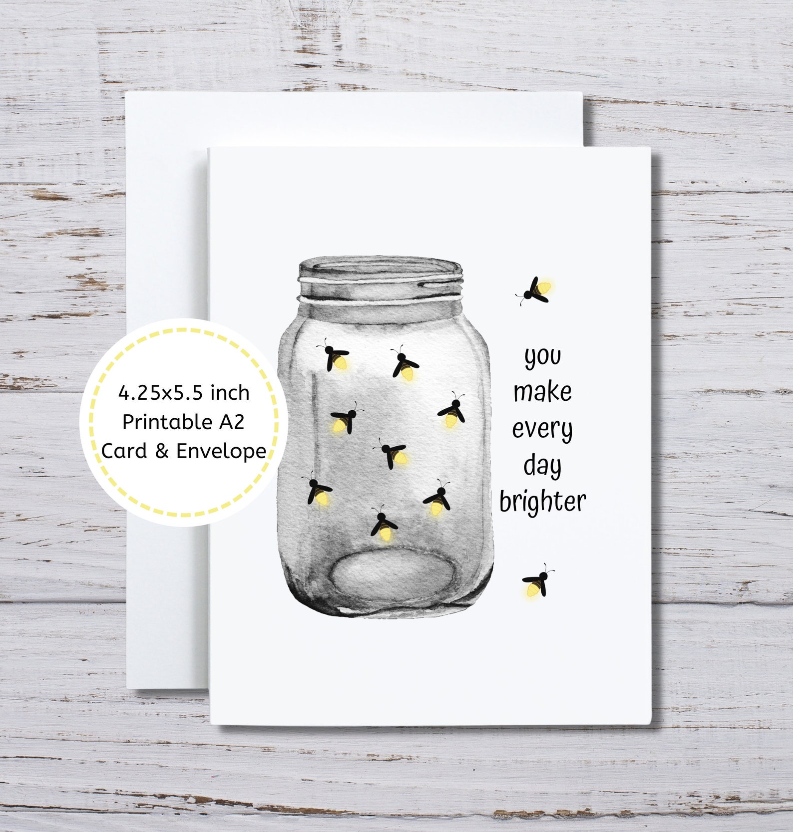 Firefly Card Lightning Bug Card You Make Every Day Brighter - Etsy