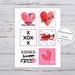 Valentine Cards, Printable 3x3 Cards, Tiered Tray Art, School Valentine ...