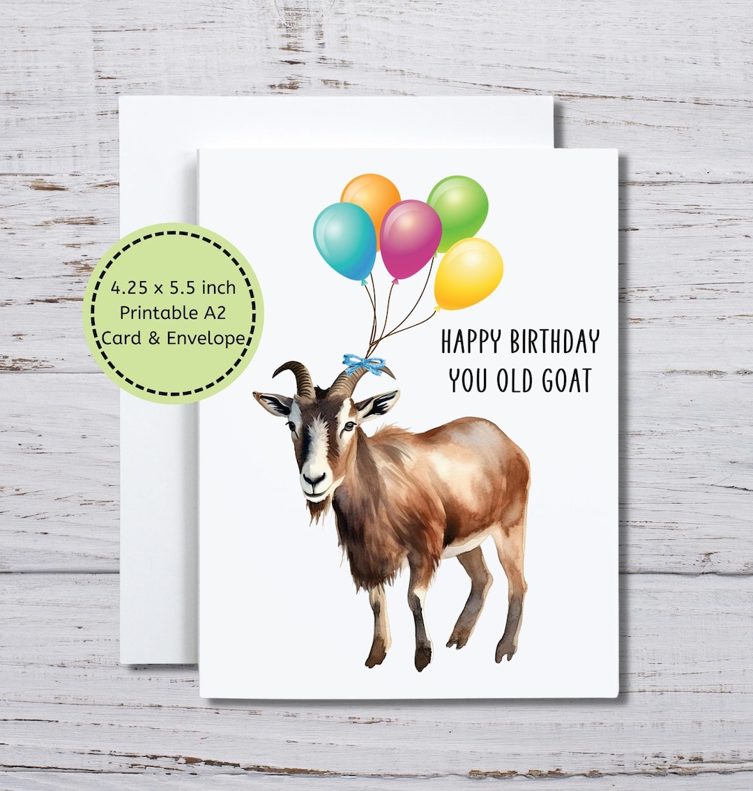 Funny Old Goat Birthday Card, Birthday Card, for Him, for Her, for ...
