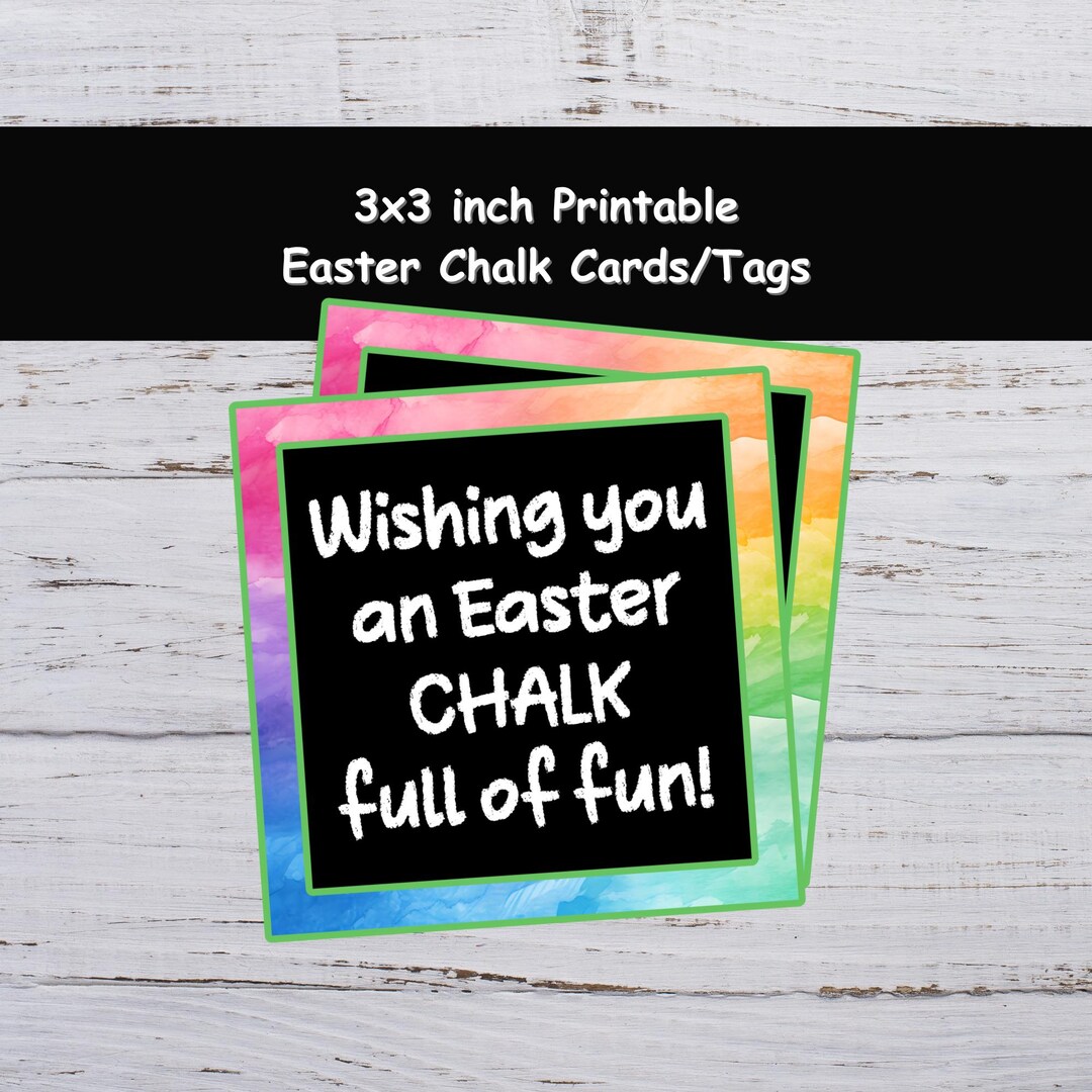Easter Chalk Tags, Printable Easter Tags, School Easter Cards, Party ...
