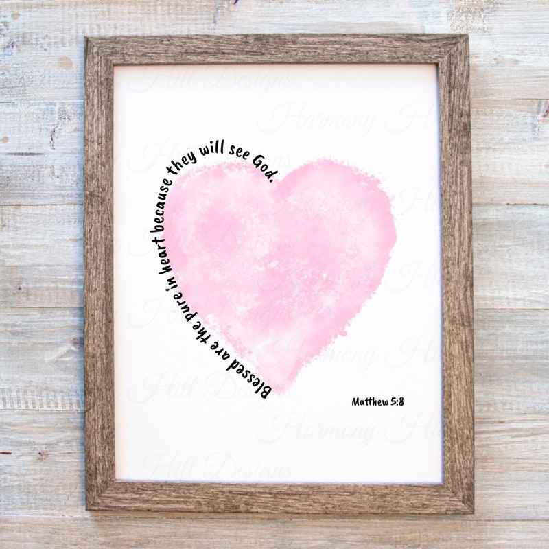 Scripture Pure Heart - Etsy