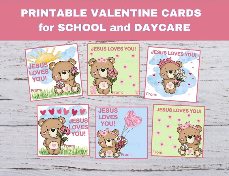 Jesus Loves You Valentines, Christian Kids Valentine, Printable ...