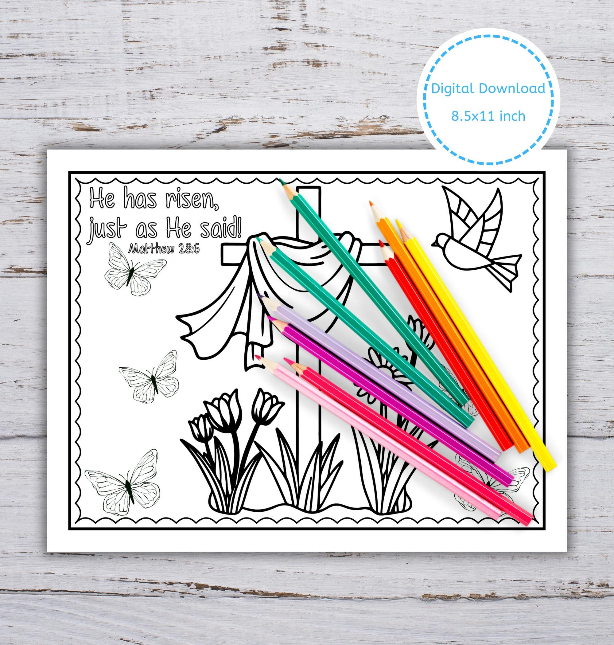Printable Easter Placemat, Christian Placemat, Christian Easter ...