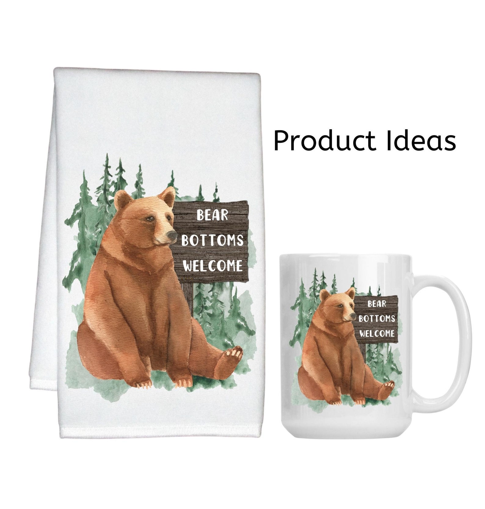 Bear Bottoms Welcome, Printable Bear Bottoms Welcome Wall Art, Brown ...