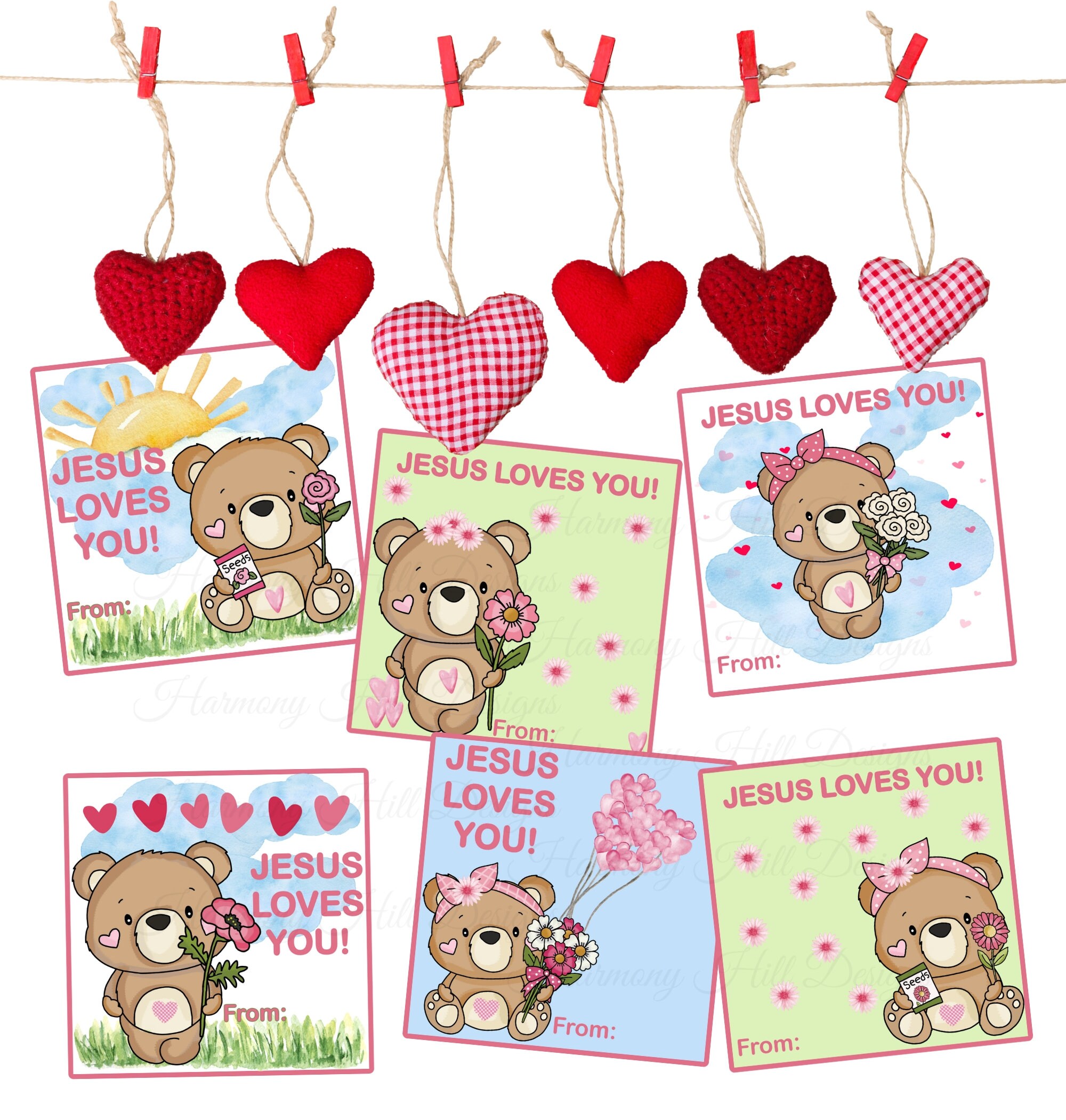 Jesus Loves You Valentines, Christian Kids Valentine, Printable ...