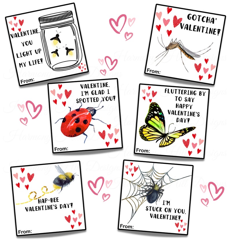 Bugs Valentine Cards, Printable Bugs Valentines, Printable Valentines ...