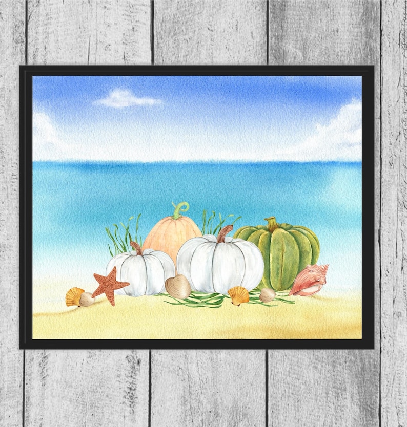 Fall Beach Decor, Fall Coastal Decor, Fall Beach Wall Art, Fall Beach ...