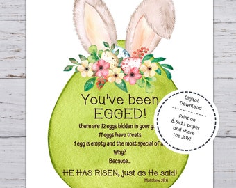 You've Been Egged Sign Neighbor Gift Easter Egg Hunt - Etsy