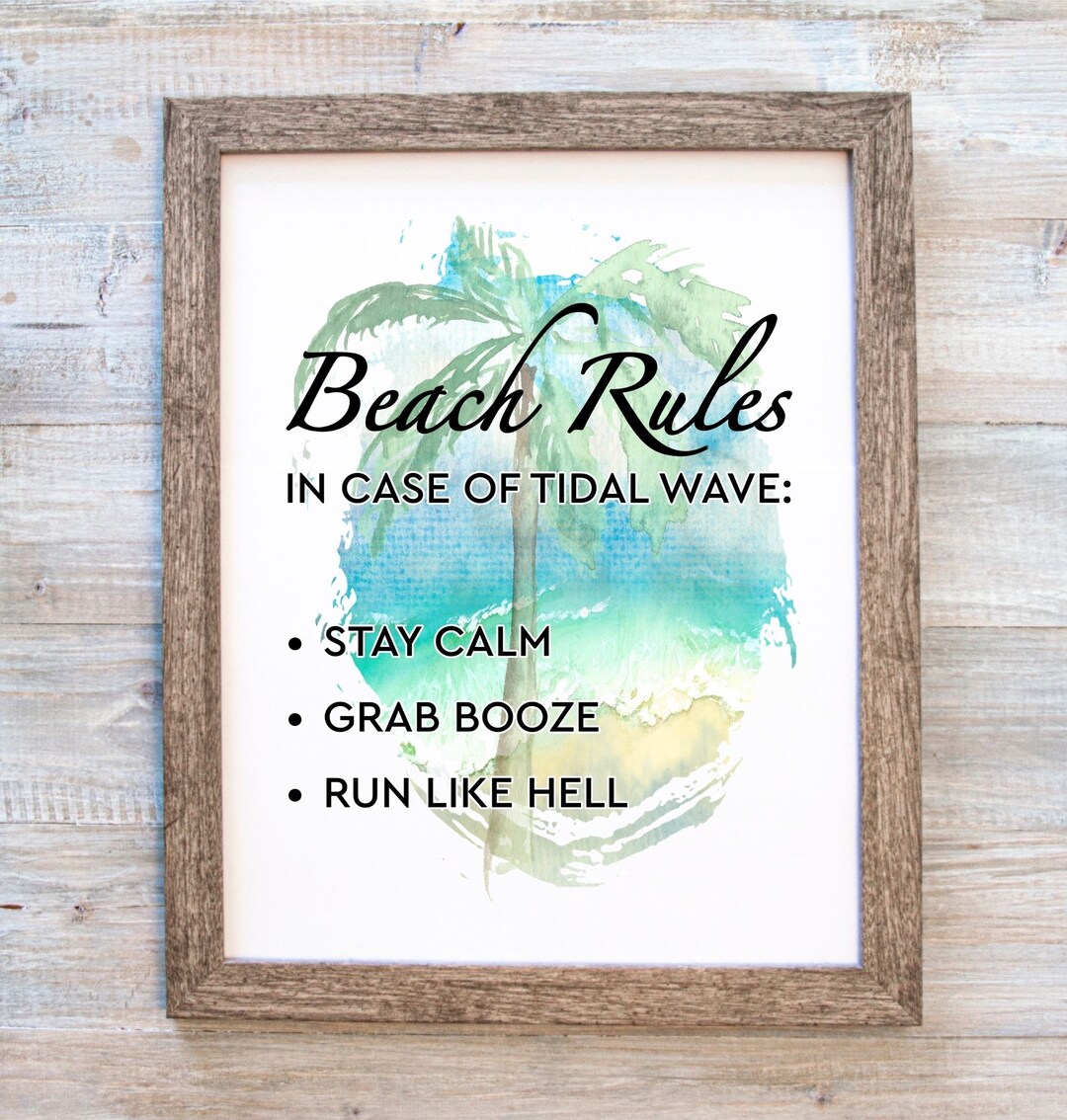 Beach Printable, Beach Rules Print, Funny Beach Wall Art, Beach Decor ...