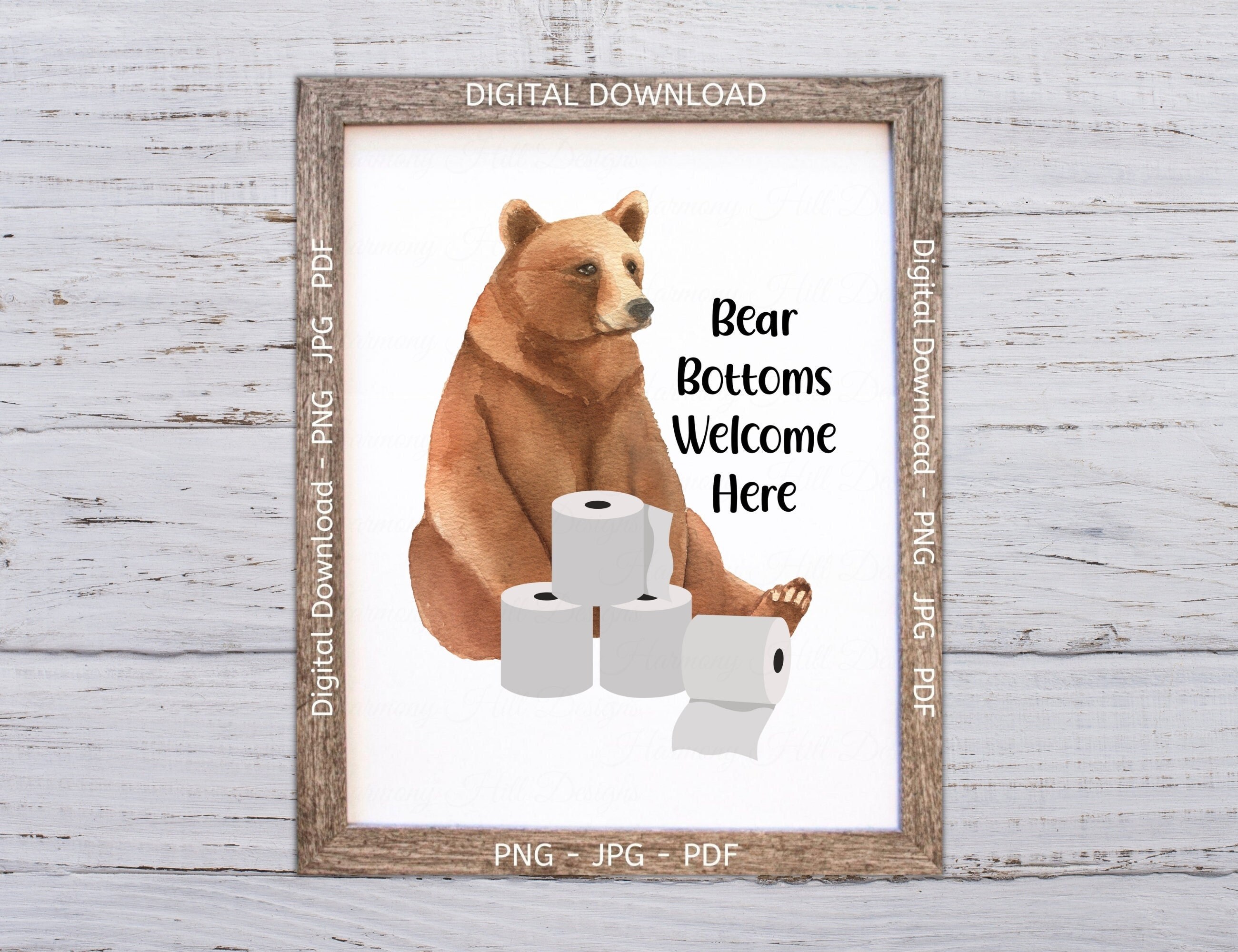 Bear Bottoms Welcome, Bathroom Bear Decor, Bear Bottoms Welcome Here ...