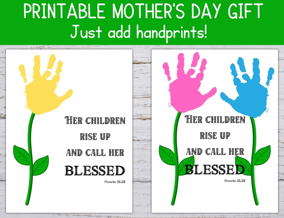 Mothers Day Handprint Art, Christian Mothers Day Gift, Her Children ...