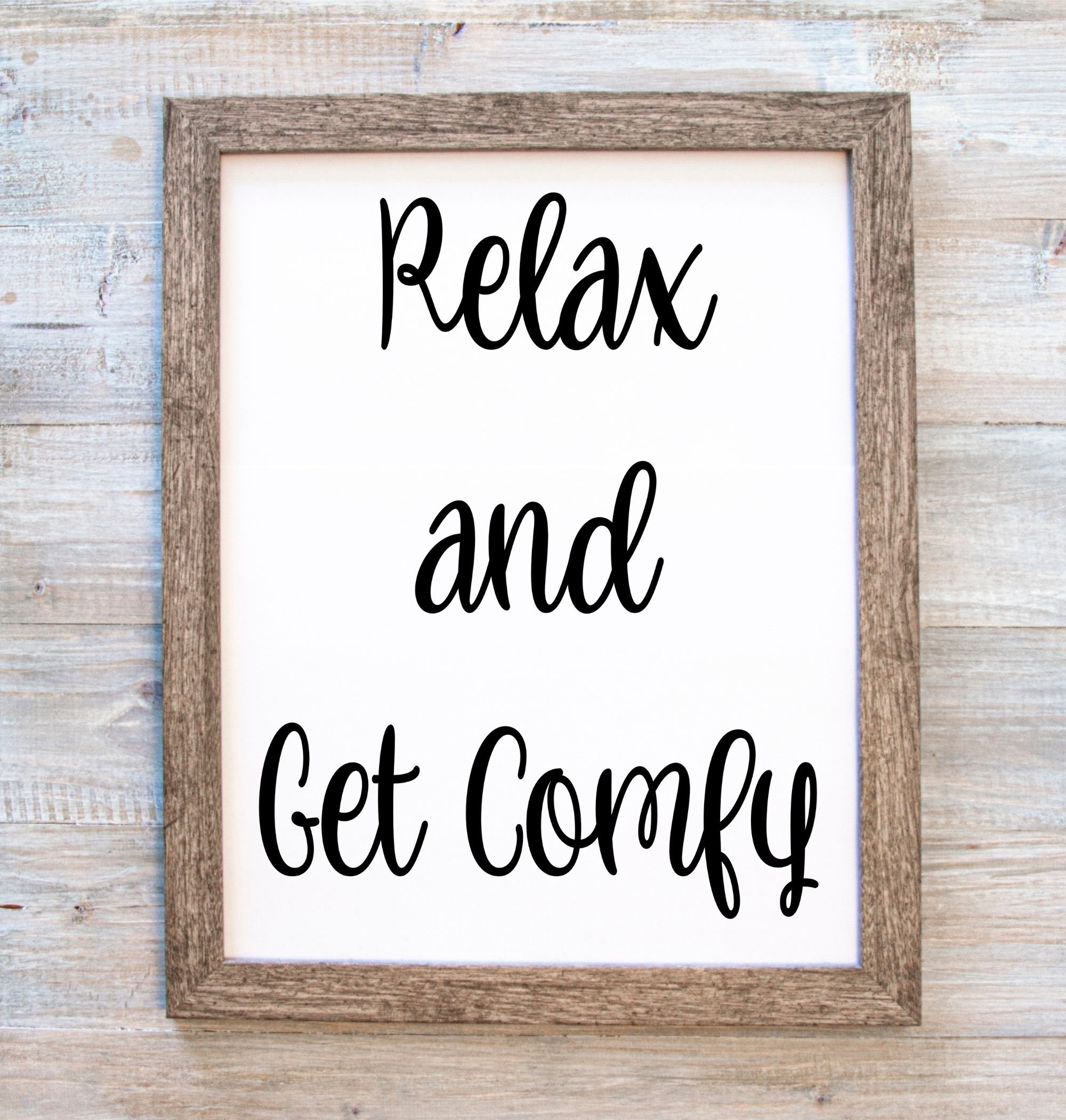 Relax Printable Get Comfy Print PNG JPG Guest Room Wall - Etsy